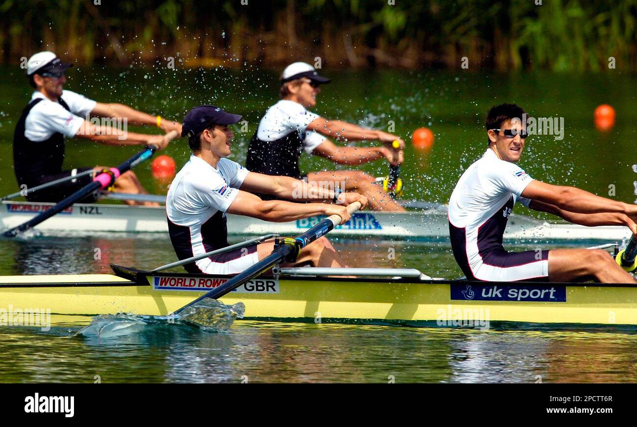 Colin Smith and Tom James of Great Britain, front, on their way to a ...