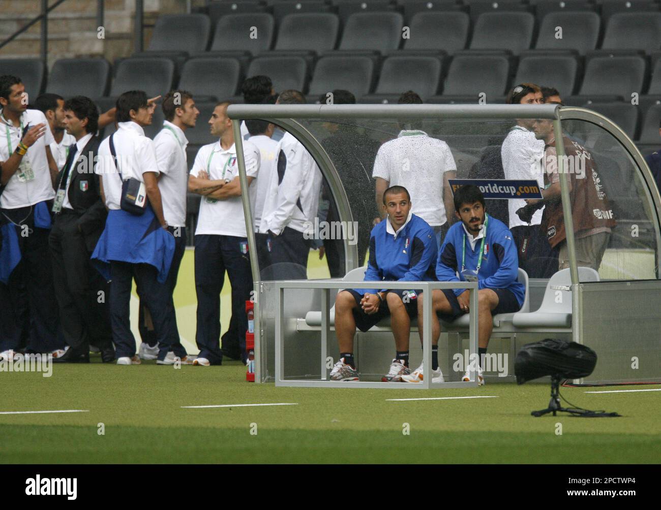 Italy's national soccer team players Alessandro Del Piero, left, and ...