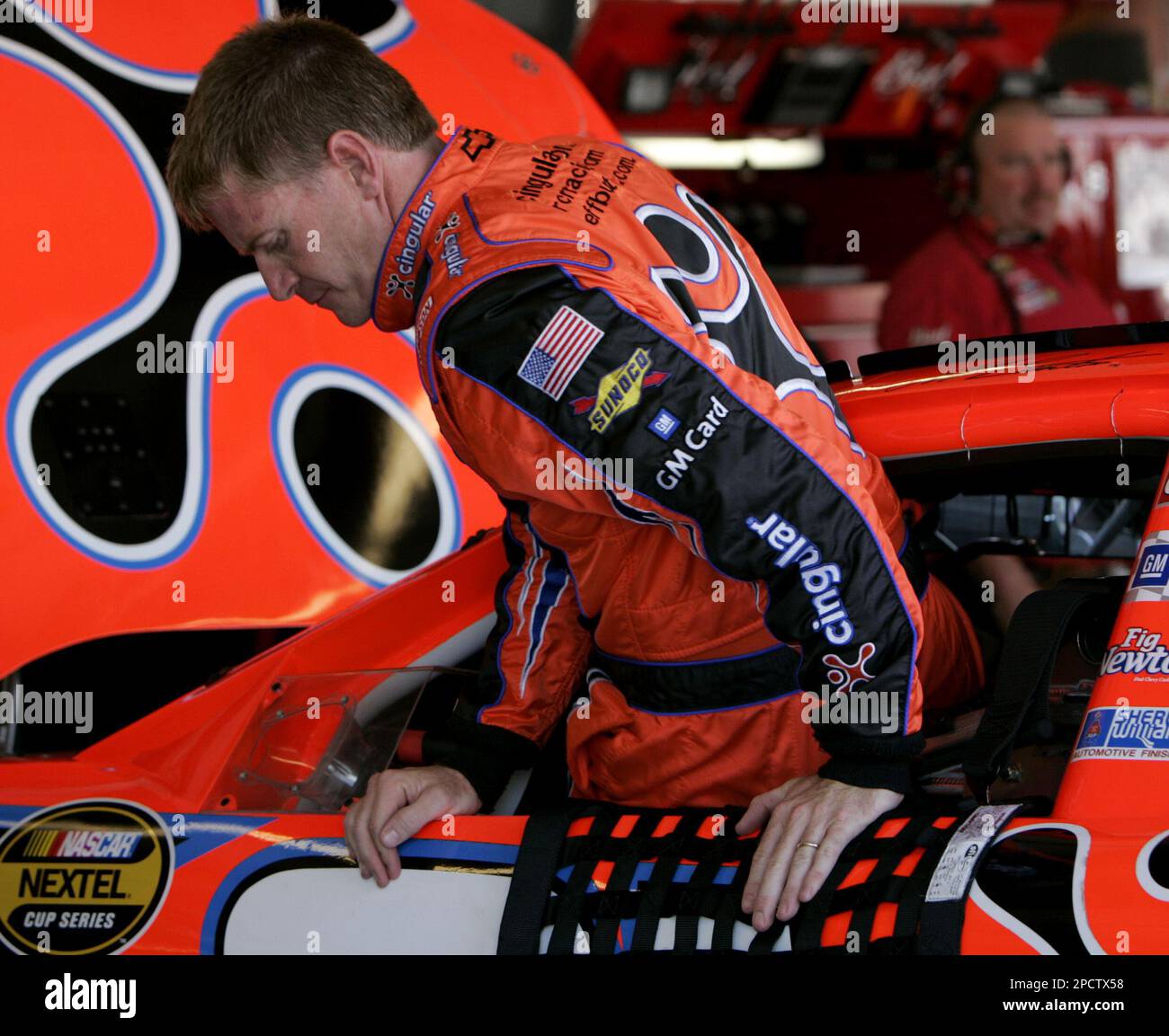 NASCAR Nextel Jeff Burton climbs back into his No. 31 Cingular Wireless ...