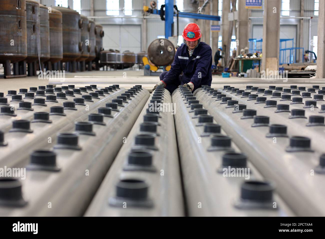 BINZHOU, CHINA - MARCH 14, 2023 - A worker produces pure water reverse ...