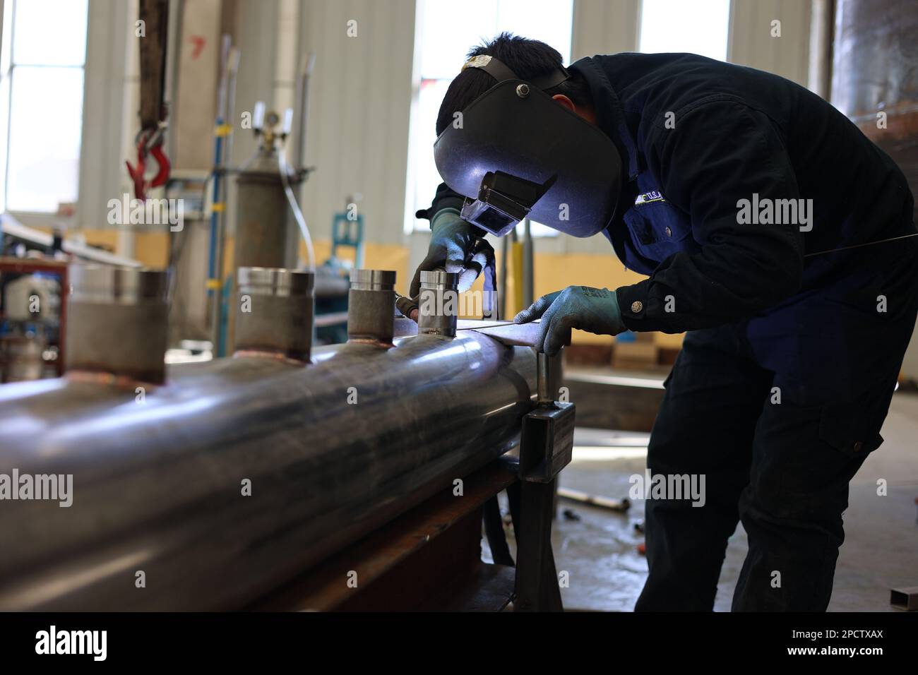 BINZHOU, CHINA - MARCH 14, 2023 - A worker produces pure water reverse ...