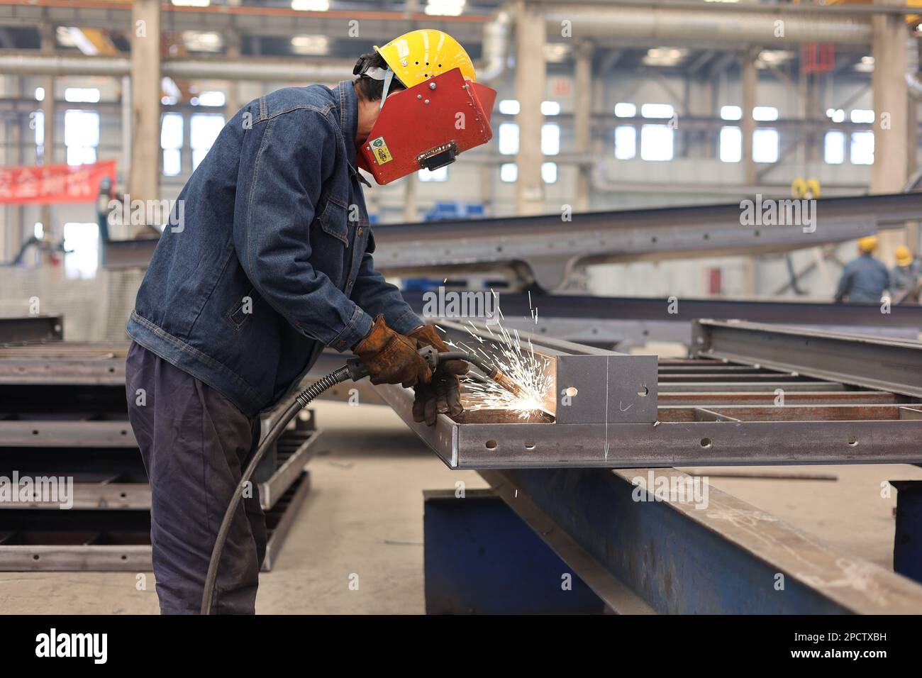 BINZHOU, CHINA - MARCH 14, 2023 - A worker makes high-speed railway ...