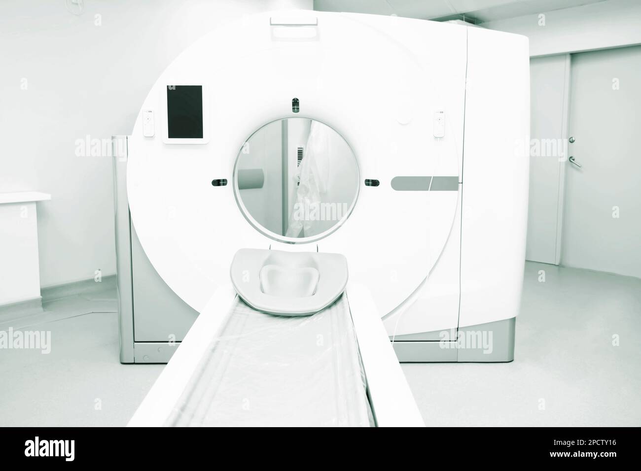 Modern CT scanner. The MRI machine is ready for research in the ...