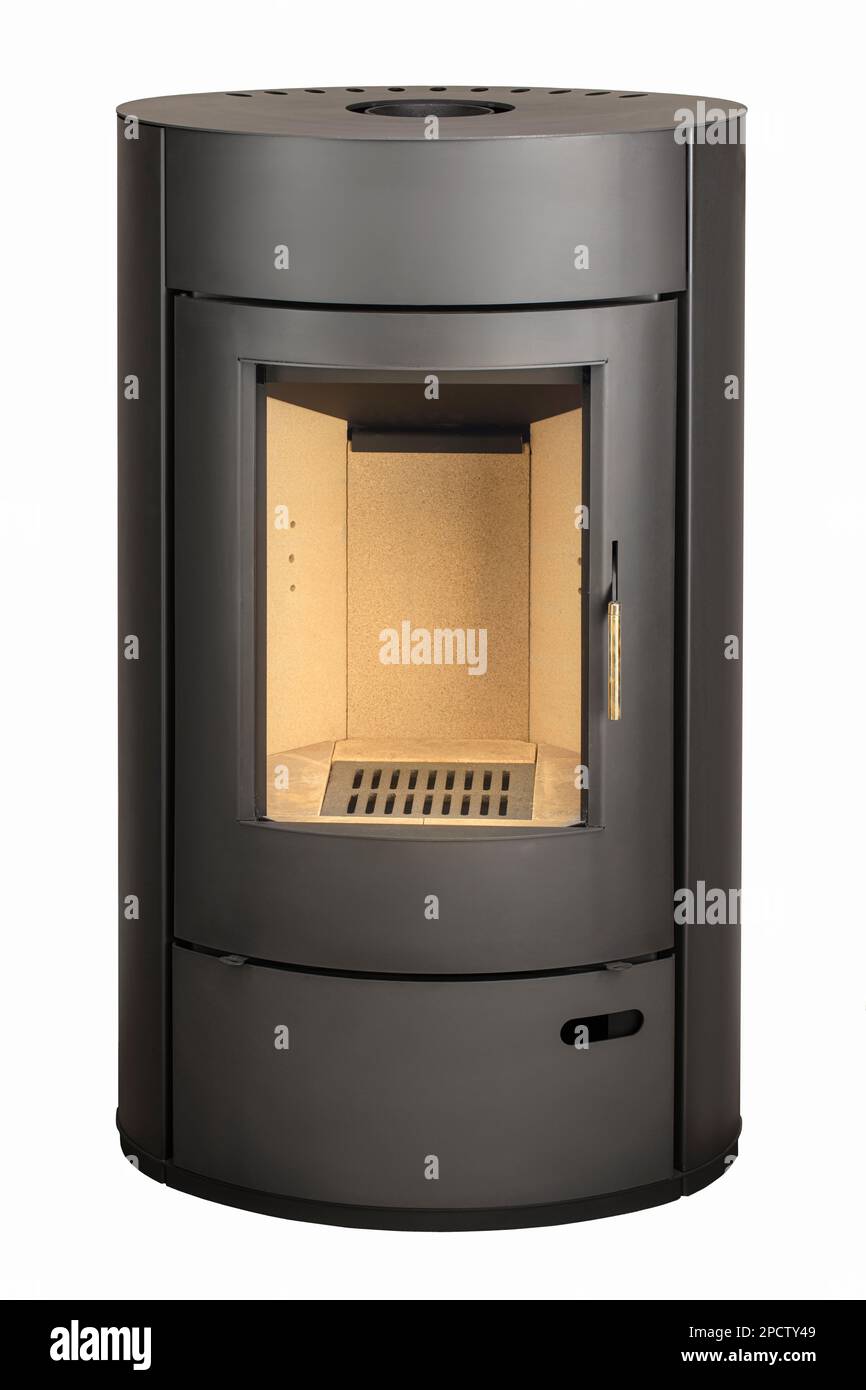 Modern fireplaces for heating from metal and heat-resistant glass ...