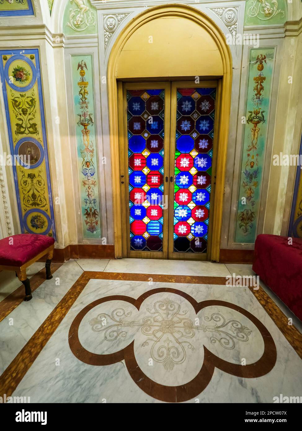 Diana lounge in the Filangeri-Cutò aristocratic baroque style palace ...