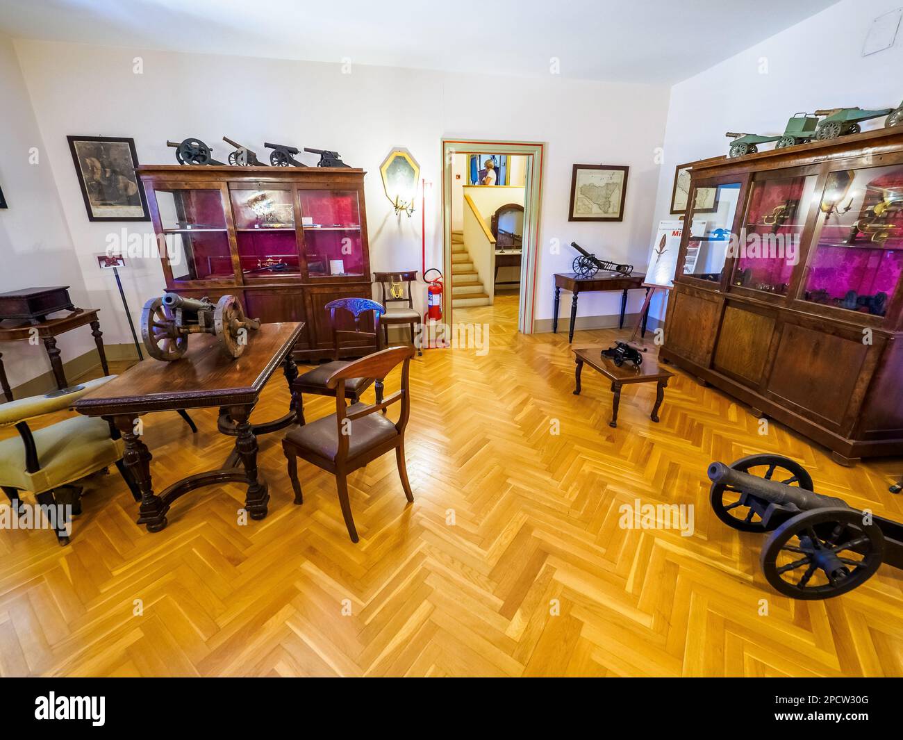 Sala dei cannoni (gun room) in the Filangeri-Cutò aristocratic baroque ...