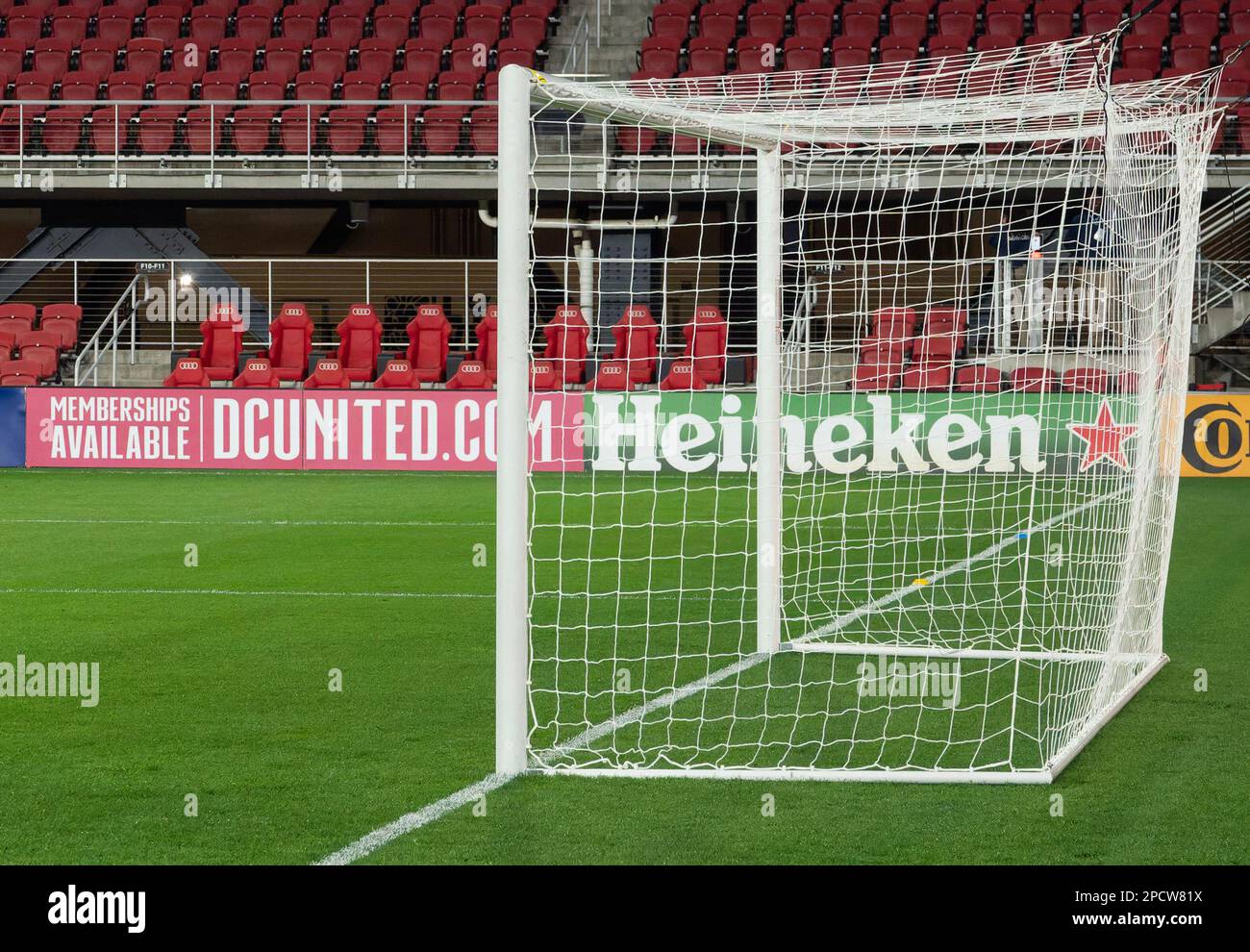 Soccer goal before a match A Stock Photo - Alamy