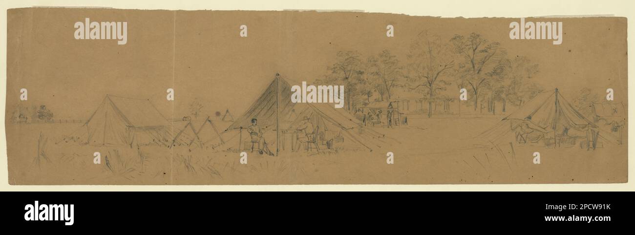 Soldiers in their tents in army camp. Morgan collection of Civil War ...