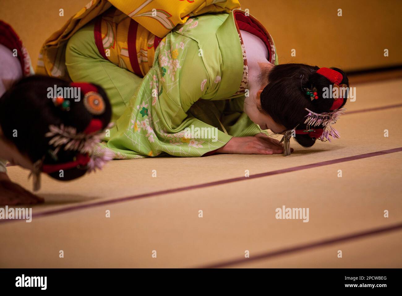 Show of Maikos,(geisha apprentices)they interpret Kyomai, is a Kyoto dance,at Gion Kobu ...