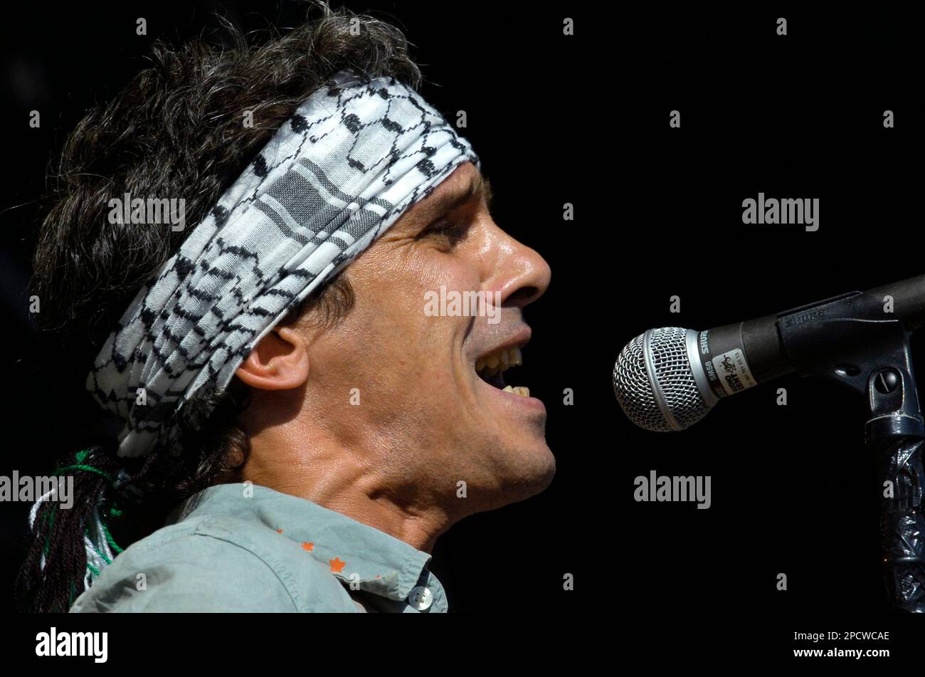 French World Pop singer Manu Chao and his band Radio Bemba Sound ...