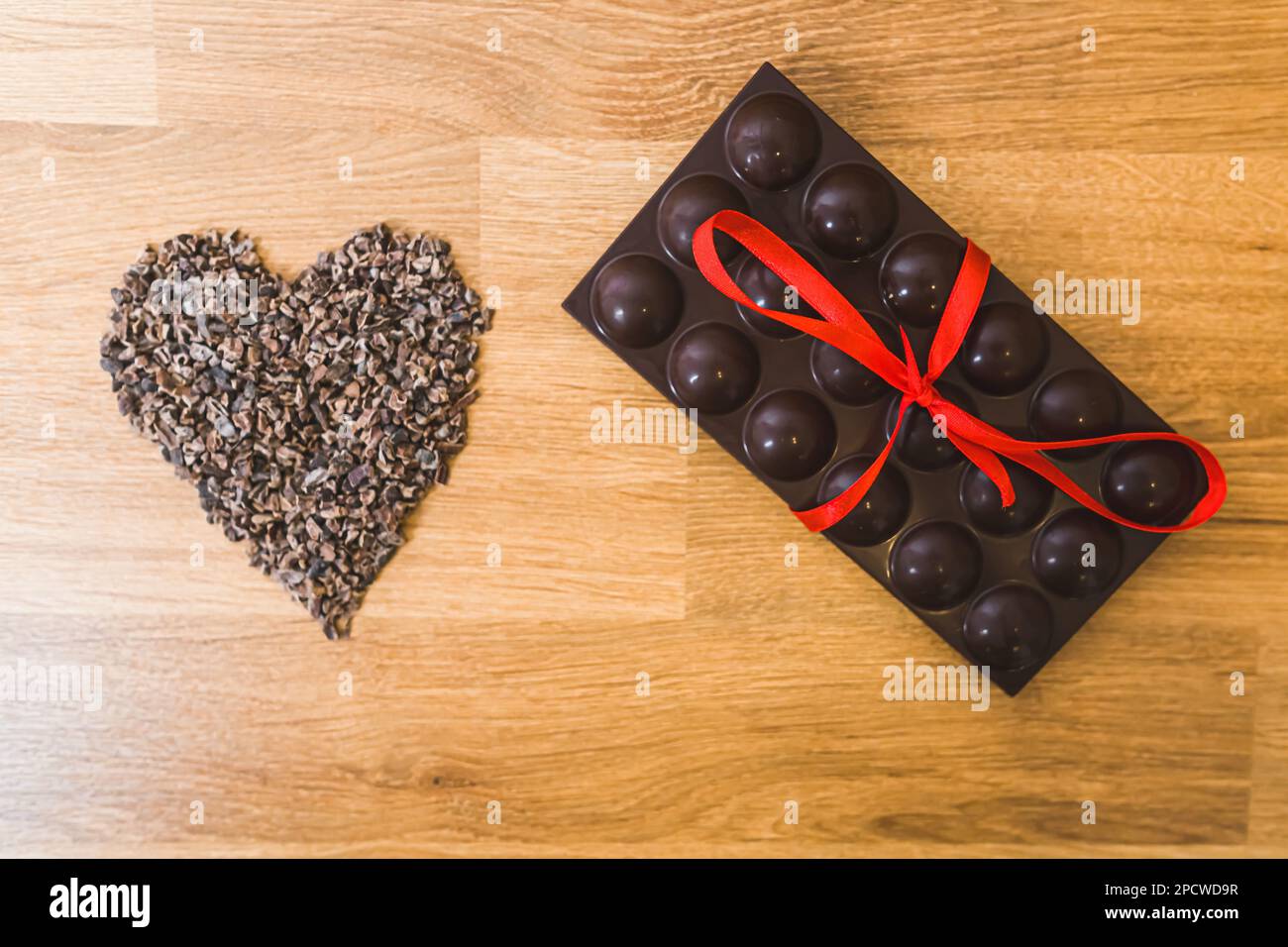 Sweet love. Love for sweets concept. Origin of chocolate. Dark bar of ...