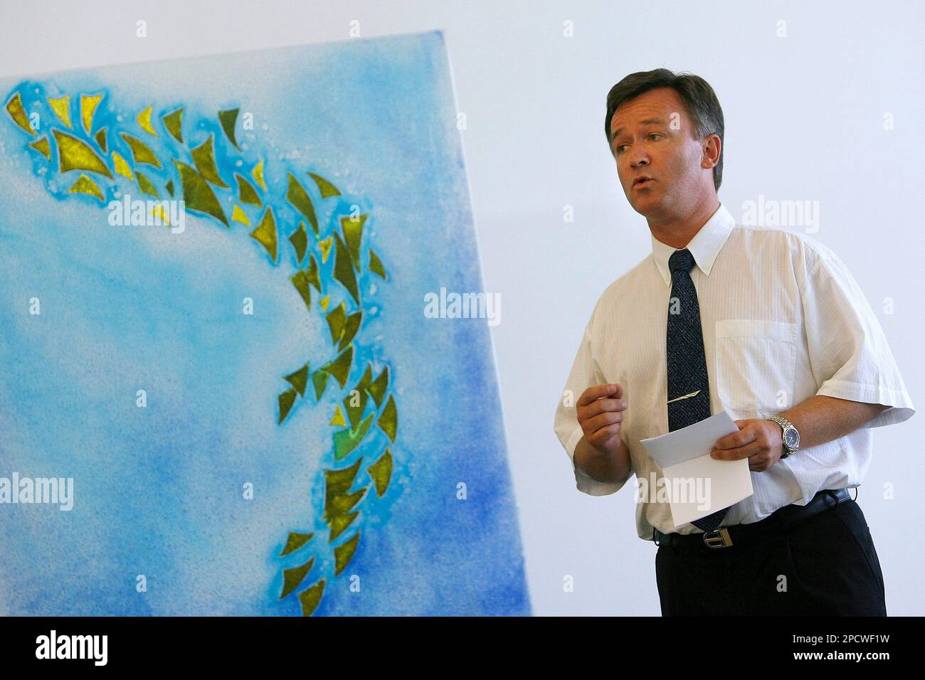 Alain Rossier, CEO Skyguide, haelt eine Ansprache, am Samstag, 1. Juli ...