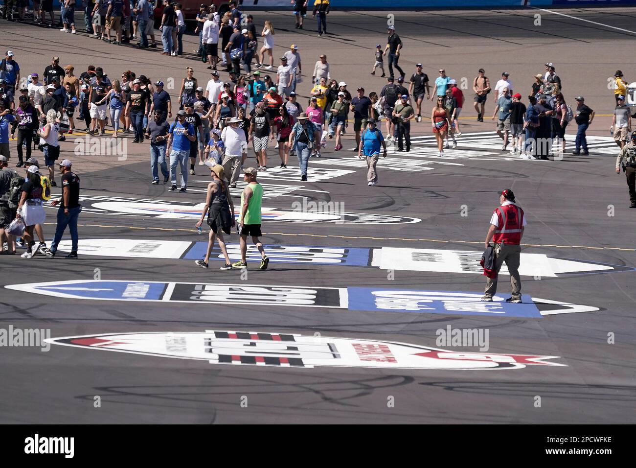 NASCAR walk around the infield track during the NASCAR Cup Series auto ...