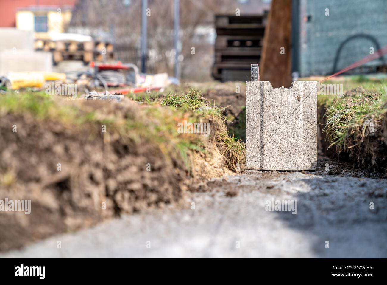 the foundation of the building from the lost formwork Stock Photo - Alamy