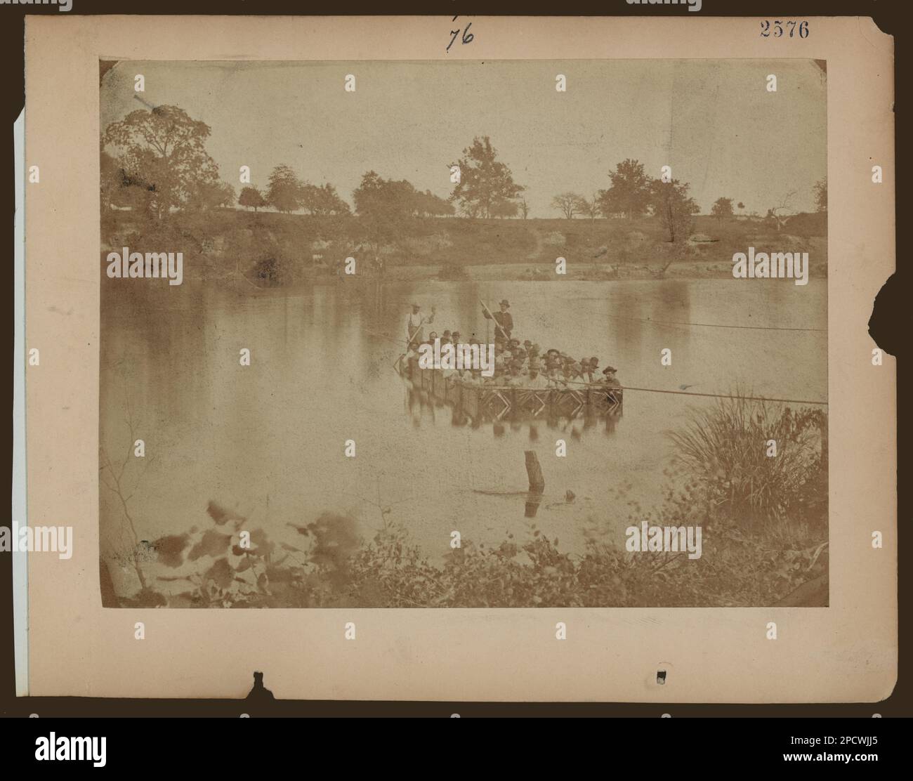 Military construction in northern Virginia: raft of blanket boats ...