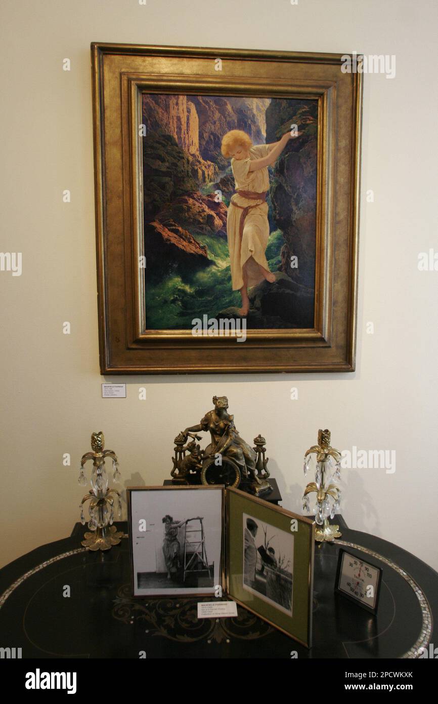 The Maxfield Parrish painting, "The Canyon", is on display at the ...