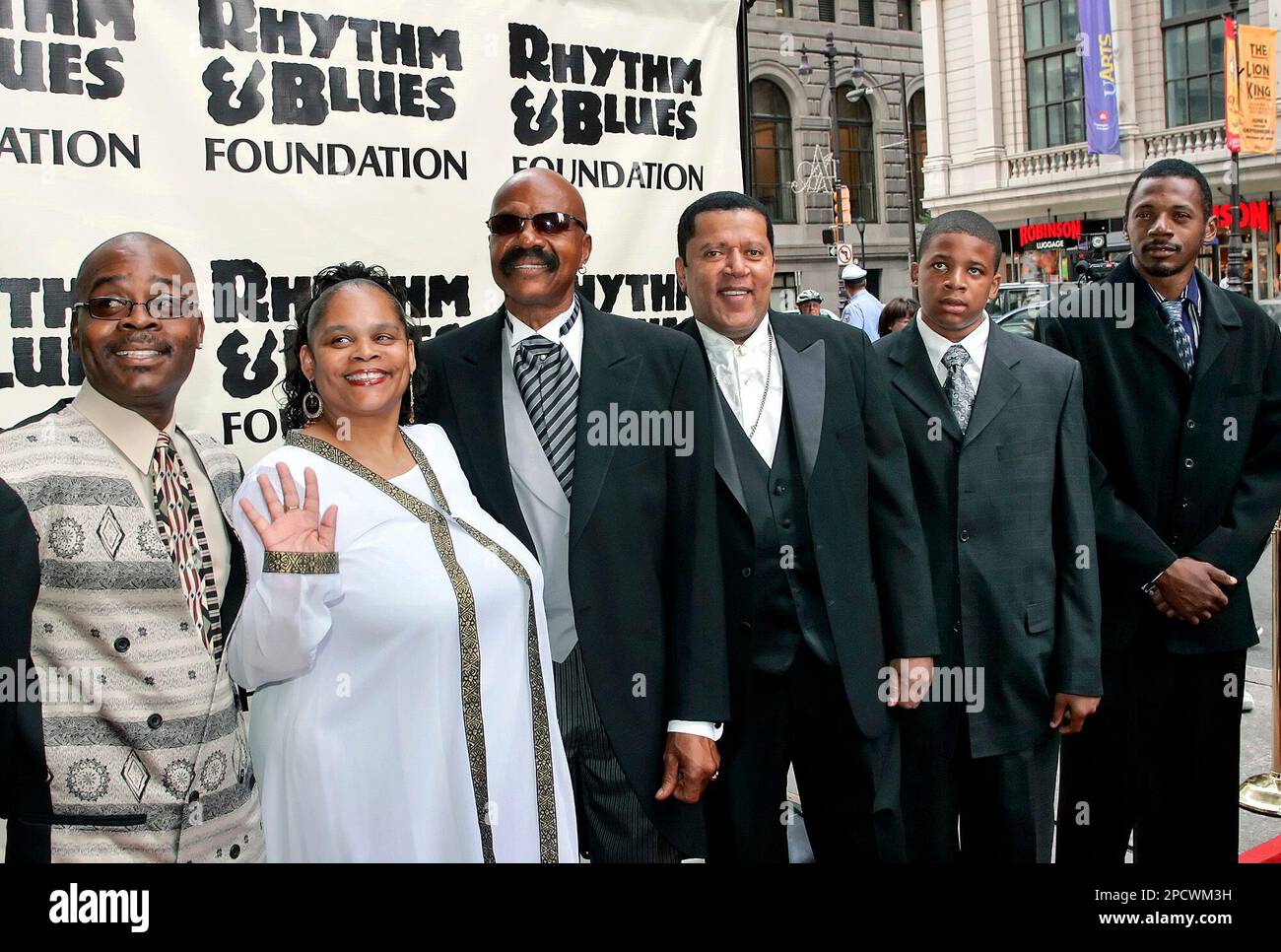 Members of The Delfonics pose before attending the Rhythm & Blues ...
