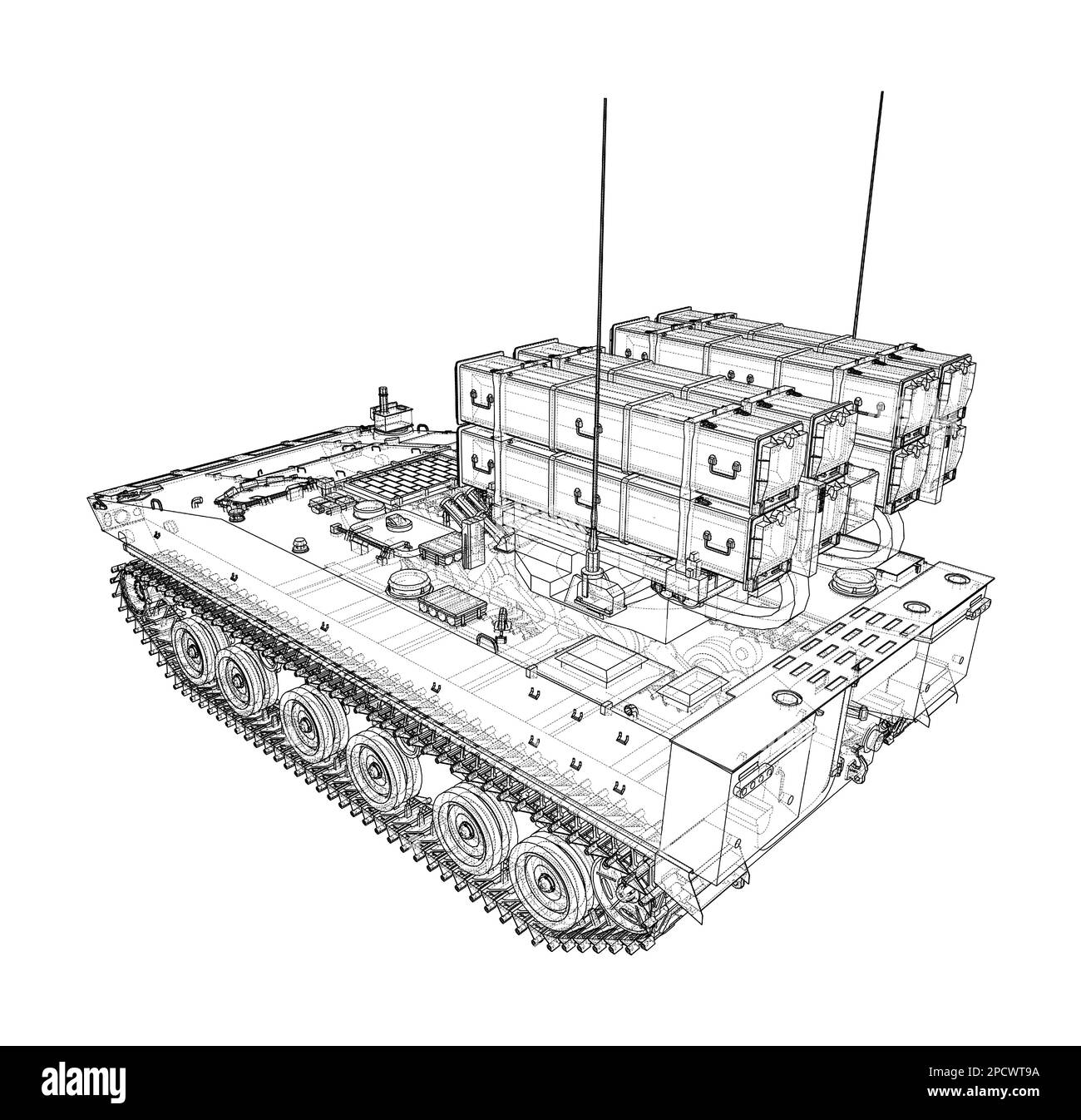 Military track missle system Stock Photo - Alamy