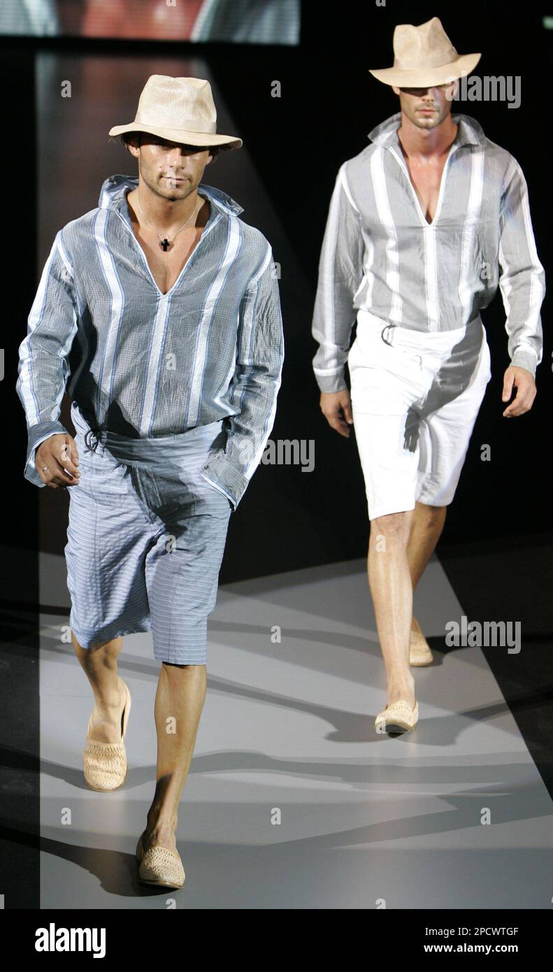 Models wears creations, part of the Giorgio Armani Spring-Summer 2007 ...