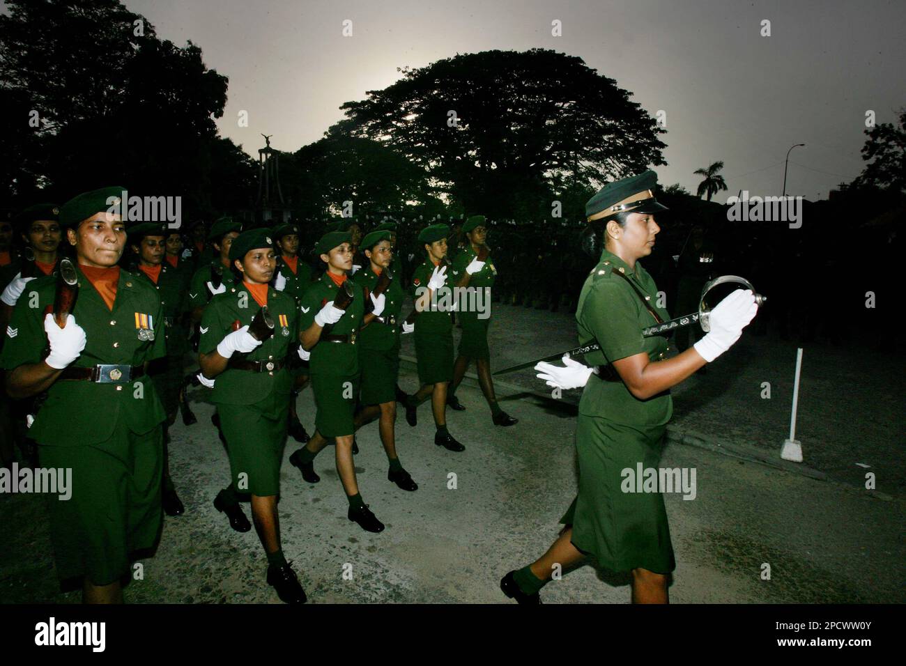 Sri Lankan soldiers march during the funeral ceremony of Sri Lankan ...
