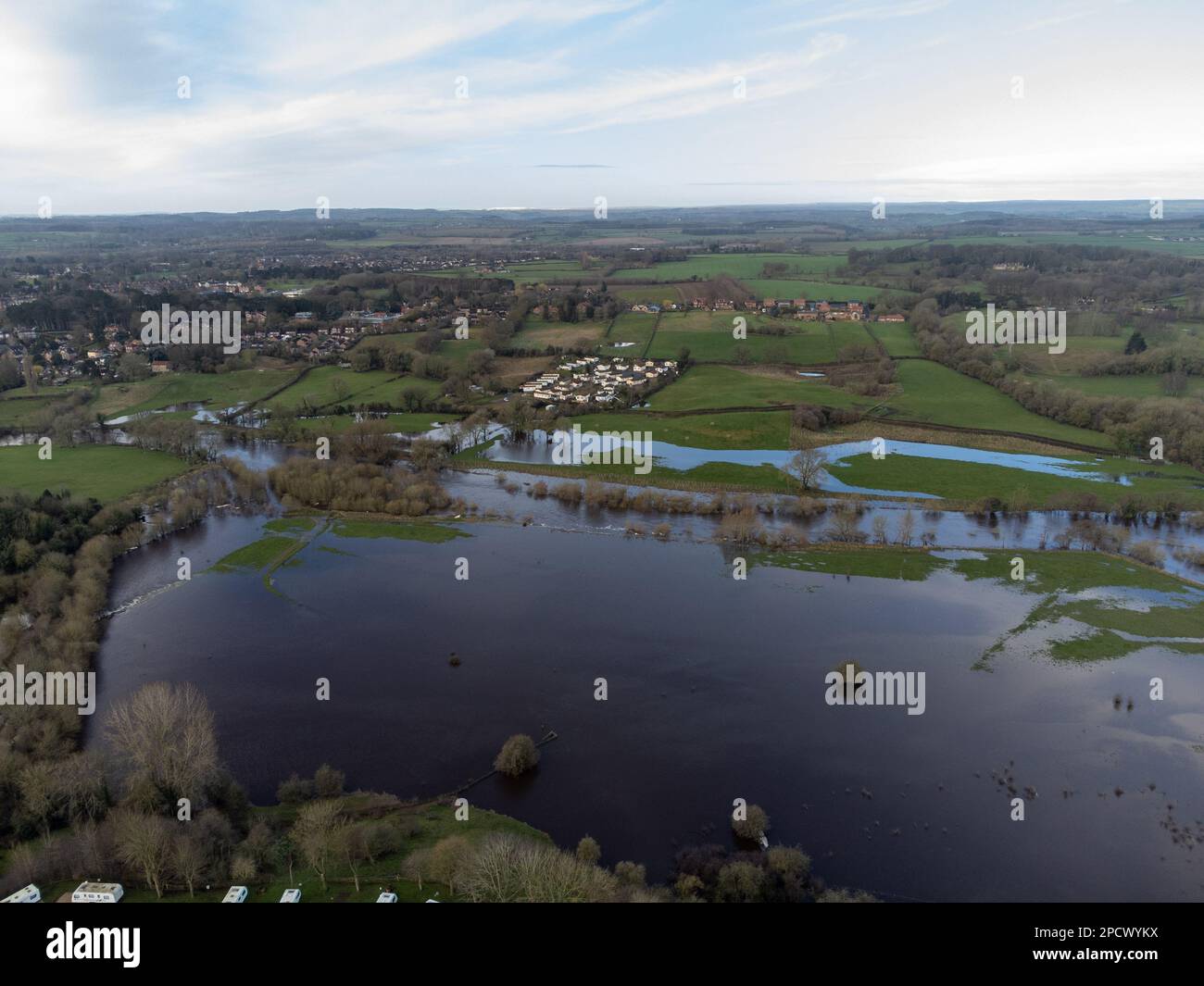 Ripon, North Yorkshire, UK. 14th Mar, 2023. Heavy rain in recent days ...