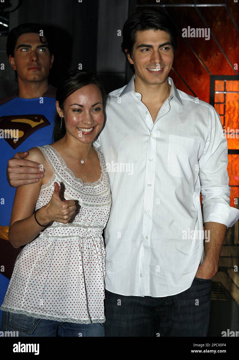 Brandon Routh, star of "Superman Returns," right, and his girlfriend ...