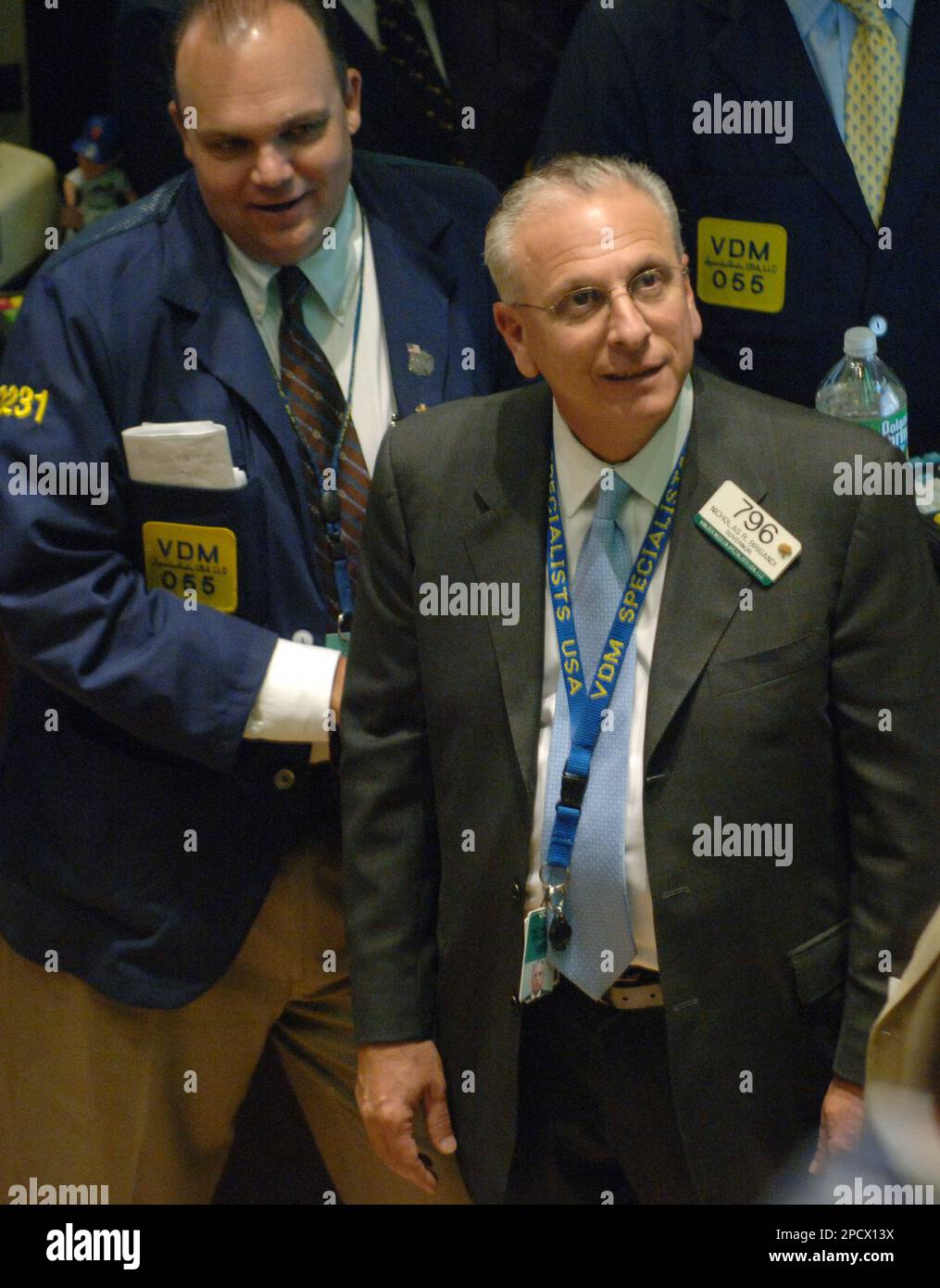 Nicholas Brigandi, a governor with Van der Moolen Specialists, looks to ...