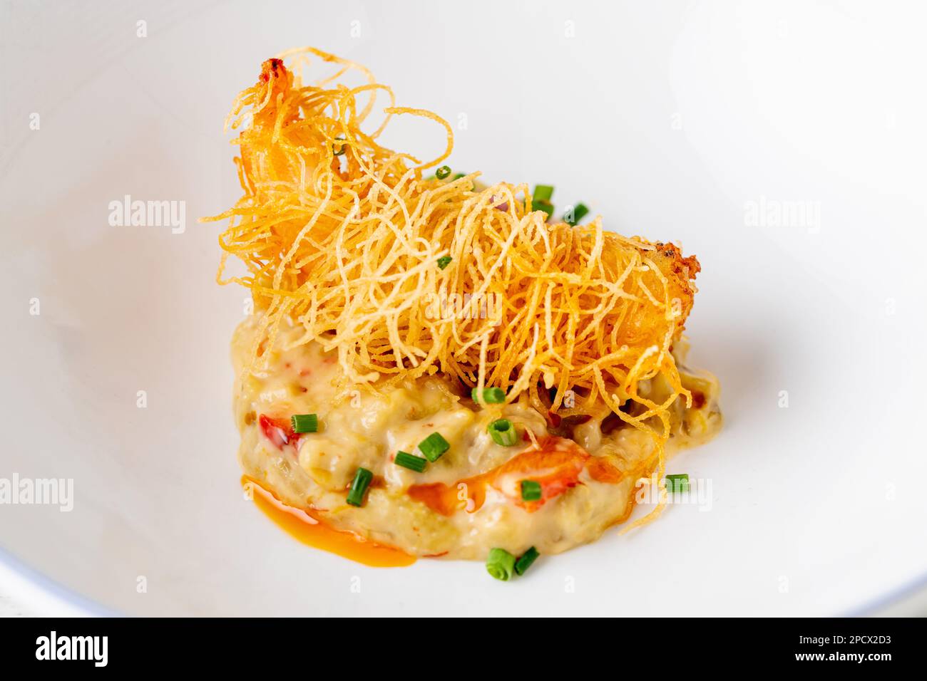 Deep fried tiger prawns wrapped in kataifi. jumbo shrimp wrapped in ...