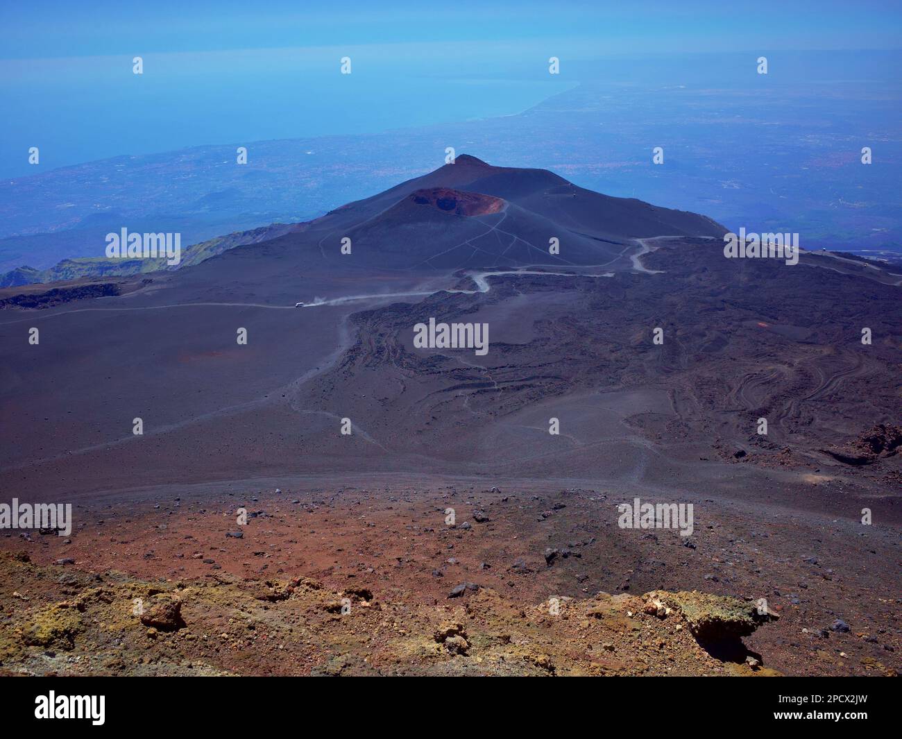 Aerial view of volcano in remote wilderness Stock Photo - Alamy