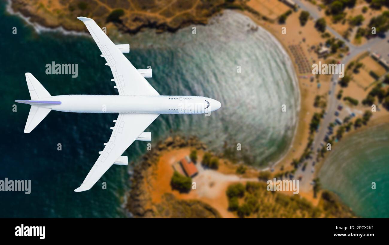 plane above the ground. Aerial city view Stock Photo - Alamy