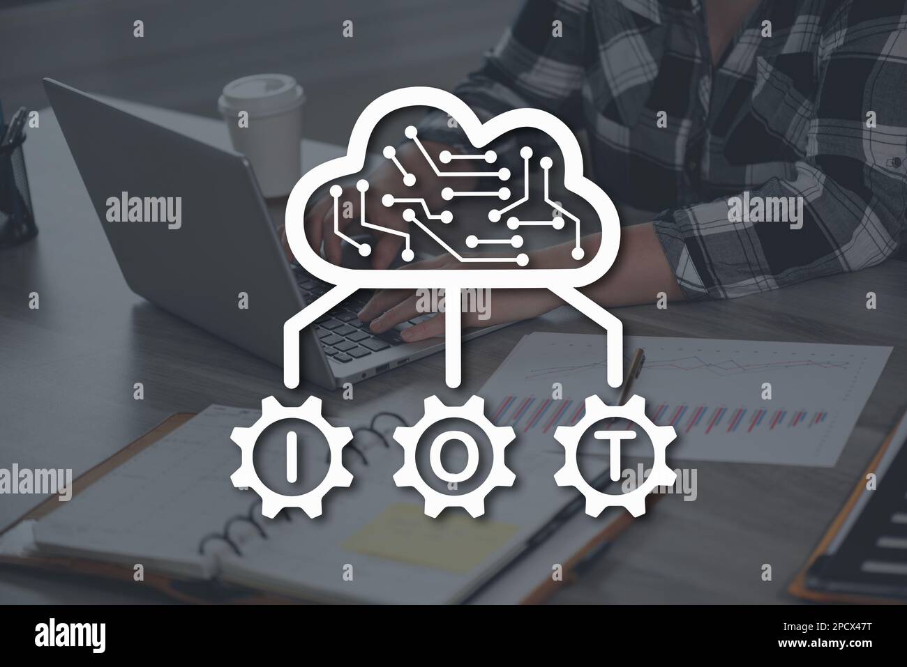 Iot concept illustrated by a picture on background Stock Photo - Alamy