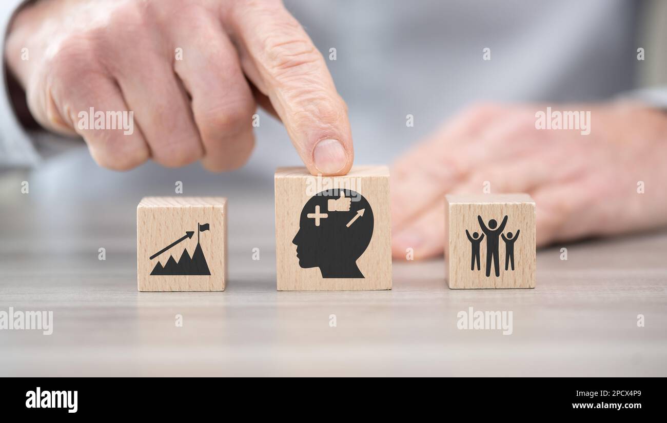 Wooden blocks with symbol of motivation concept Stock Photo - Alamy