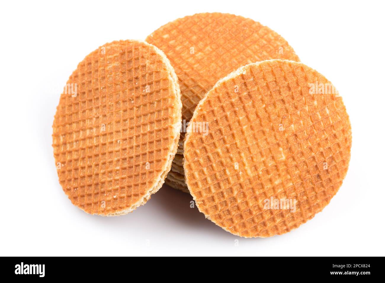 Dutch waffle isolated on a white background Stock Photo - Alamy