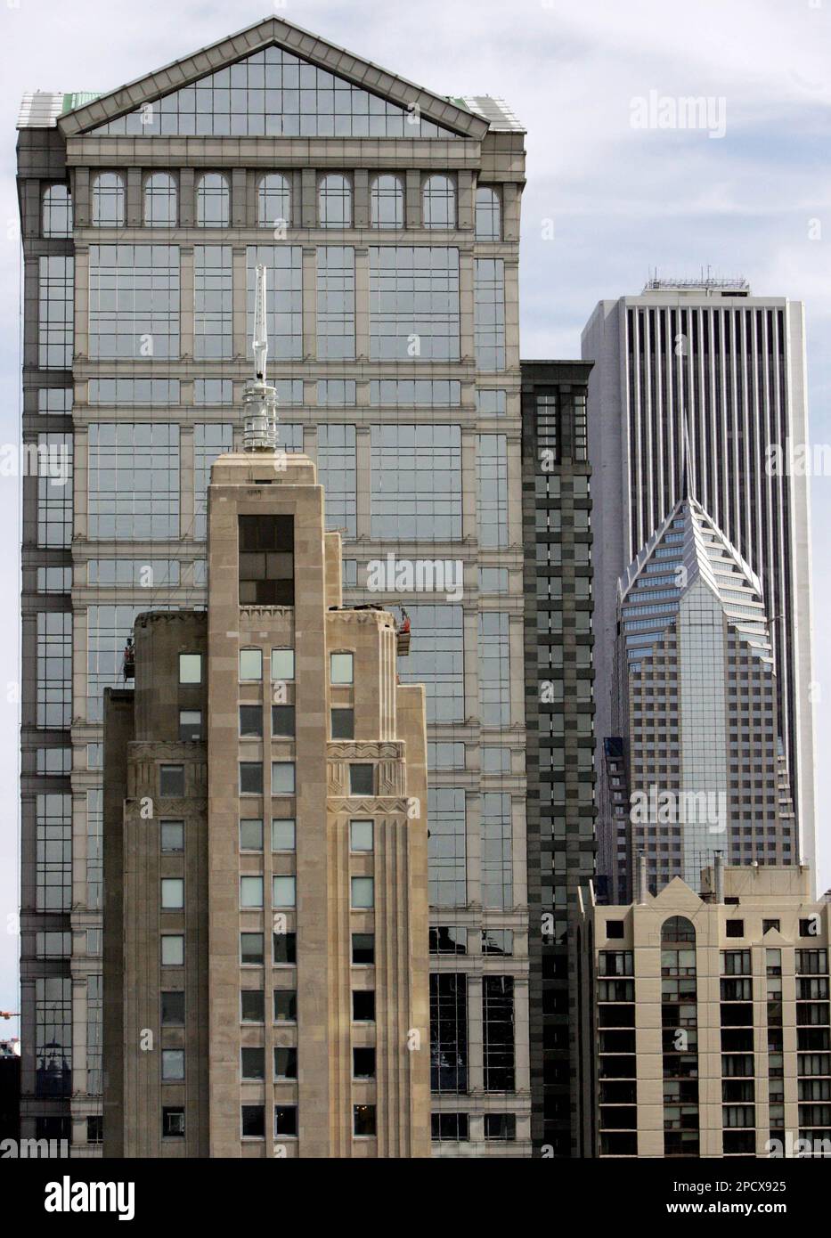 Decades of contrasting architectural styles are seen in skyscrapers in ...