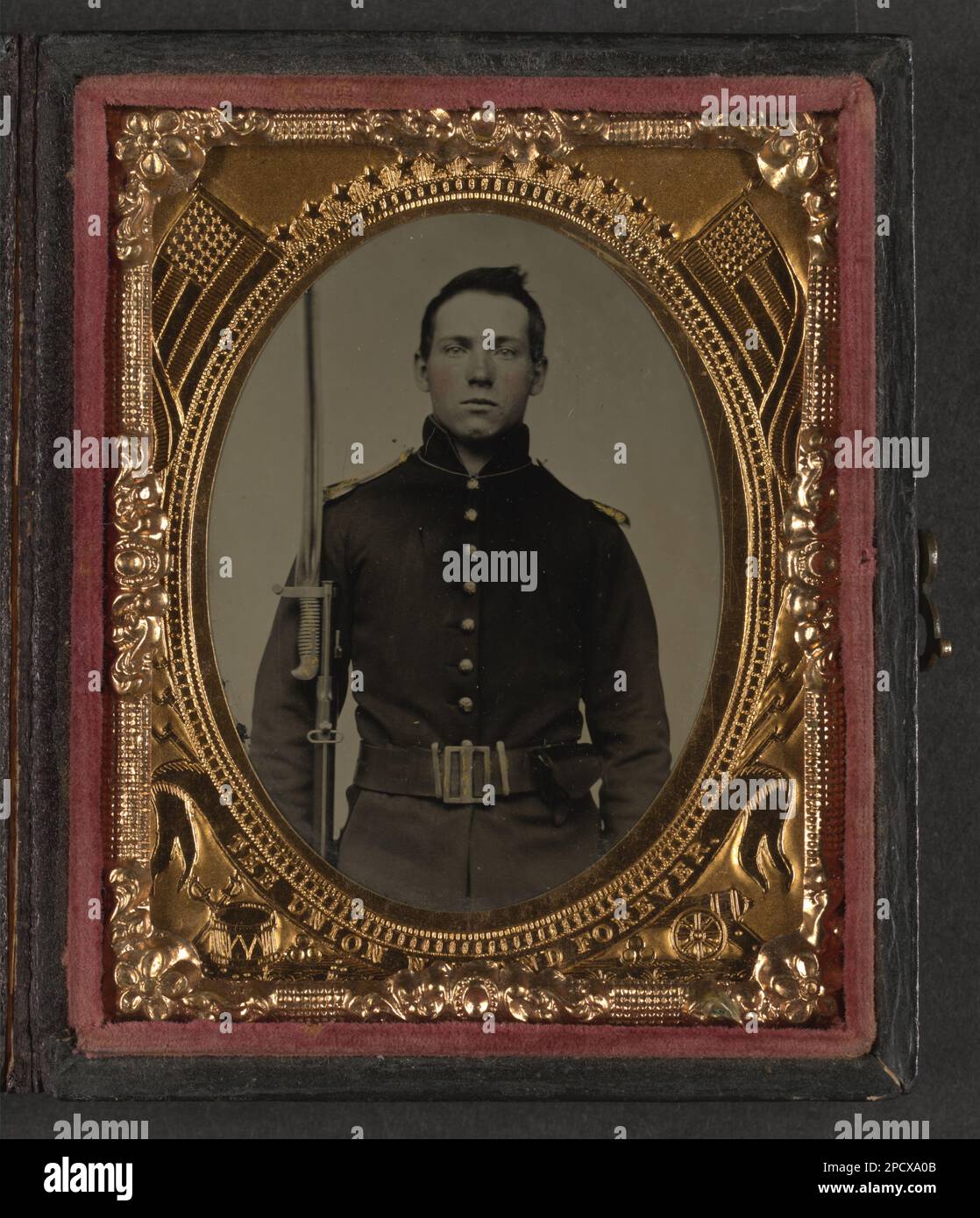 Unidentified young soldier in Union rifleman's uniform and shoulder ...