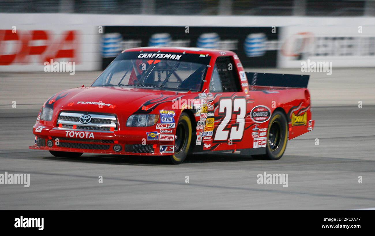 Johnny Benson takes turn number four during the NASCAR Craftsman Truck ...