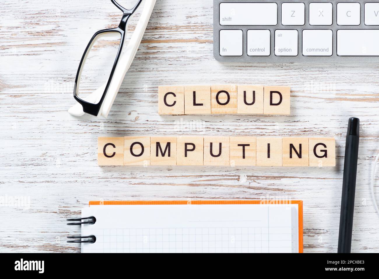 Cloud computing concept with letters on cubes Stock Photo - Alamy