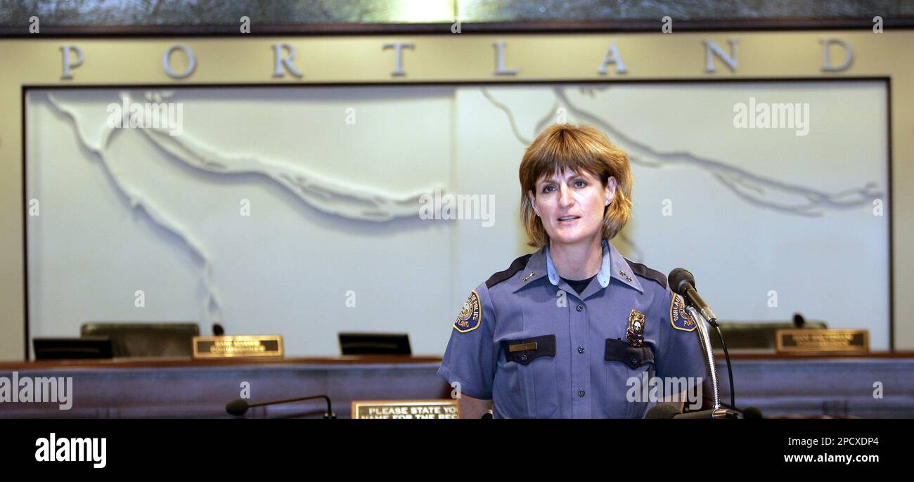 Newly-appointed Portland police chief Rosie Sizer answers questions in ...