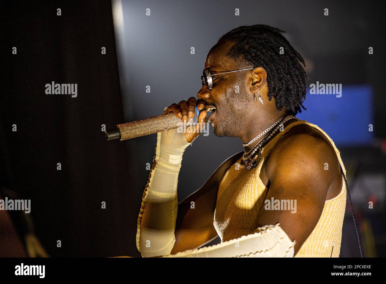 Copenhagen, Denmark. 13th Mar, 2023. The American rapper and singer Channel Tres performs a live ...