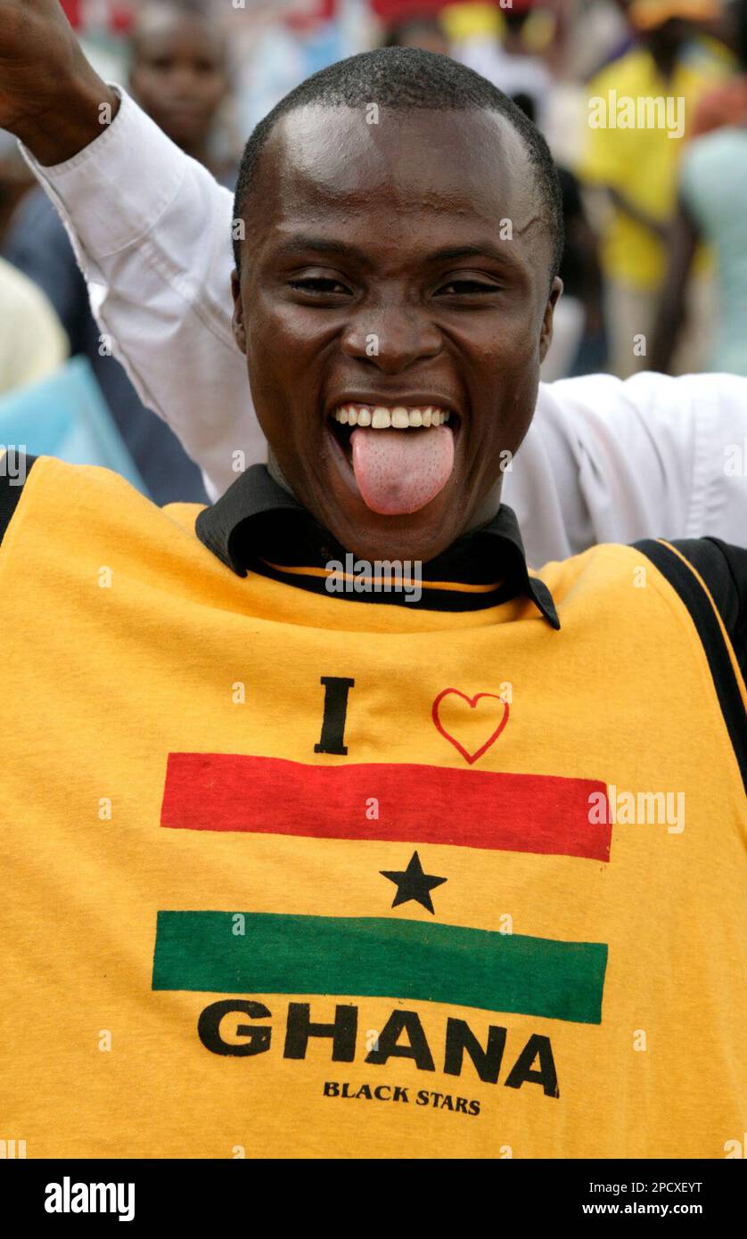 Ghanaian soccer fans celebrating in the streets of Accra, Ghana, after ...