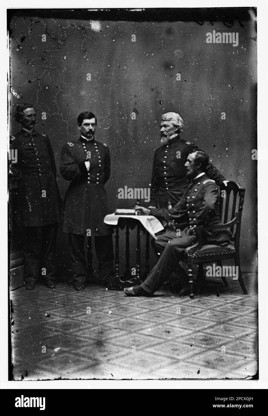 McClellan and staff. L to R: Captain Clark, General McClellan, Captain ...