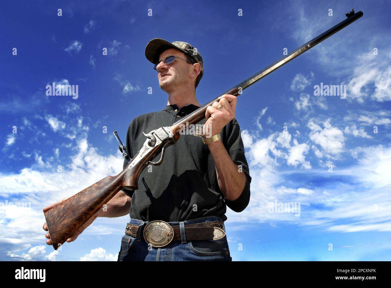 ** ADVANCE JUNE 24-25 ** Kirk Bryan, president of the Shiloh Sharps ...