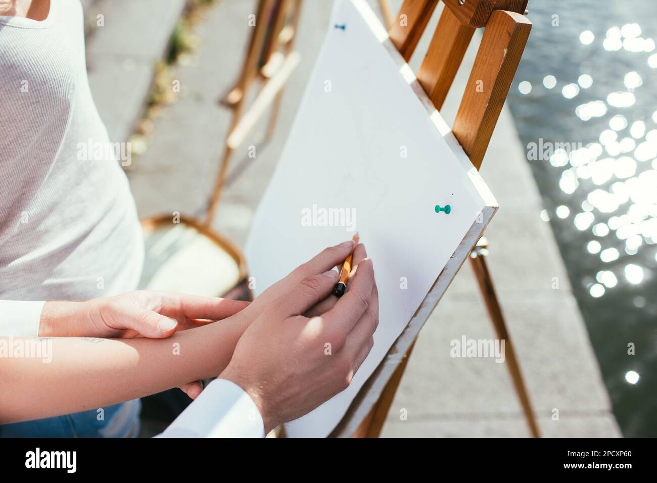 Artist still life painting city concept Stock Photo - Alamy