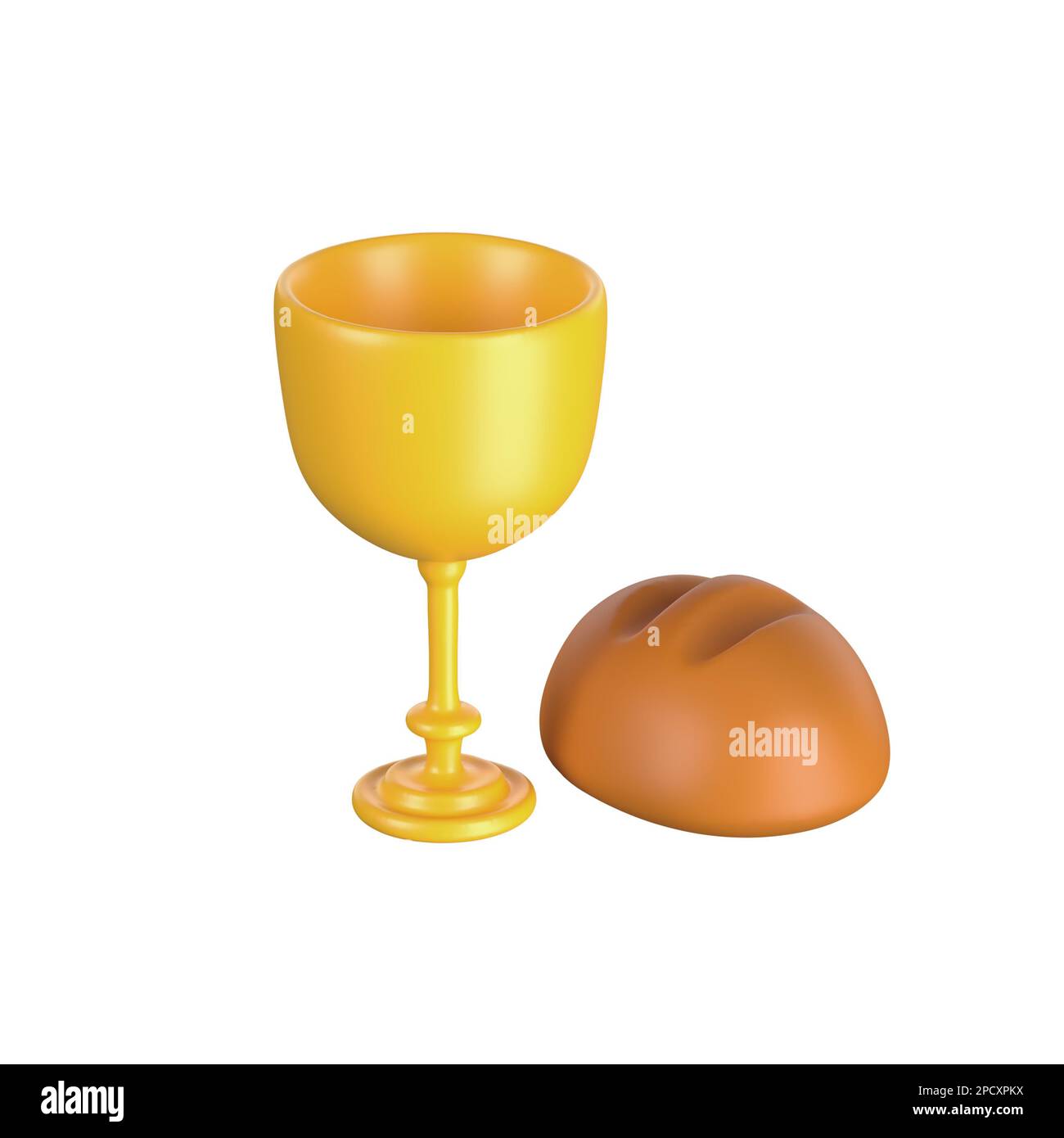 3d icon eucharist bread and vine. Sacrament of Holy Communion Religion ...