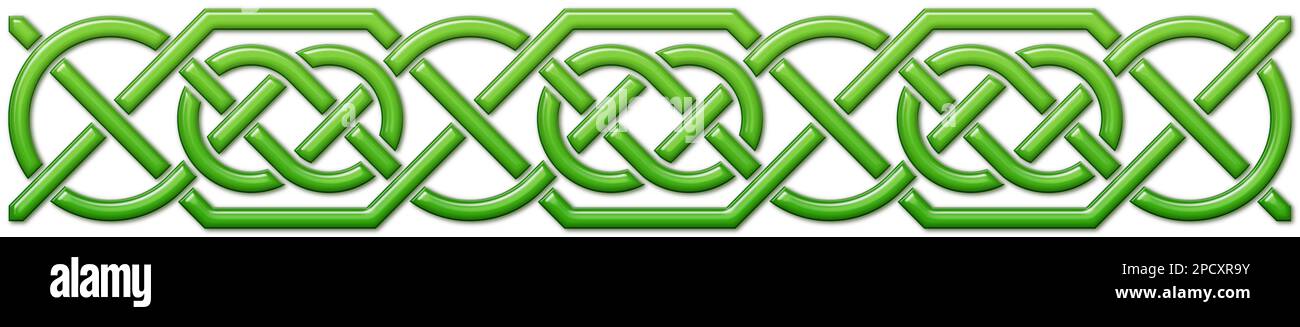 Linear border made with Celtic knots for use in designs for St. Patrick ...