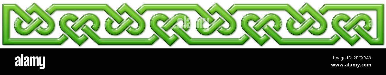 Linear border made with Celtic knots for use in designs for St. Patrick ...