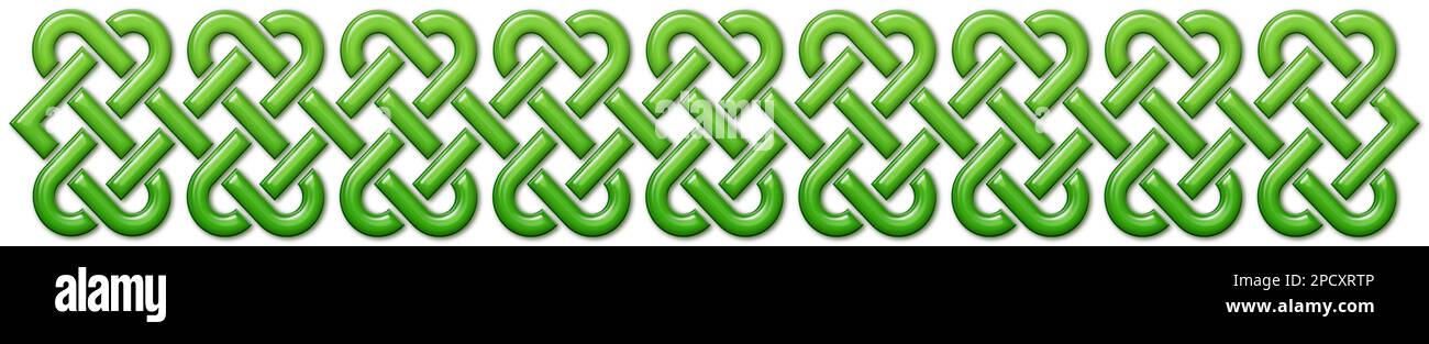 Linear border made with Celtic knots for use in designs for St. Patrick ...