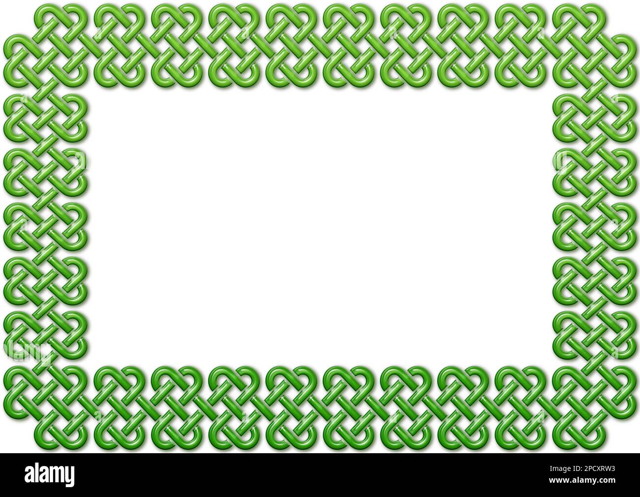 Linear border made with Celtic knots for use in designs for St. Patrick ...