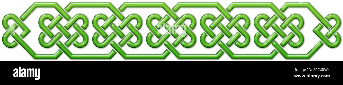 Linear border made with Celtic knots for use in designs for St. Patrick ...