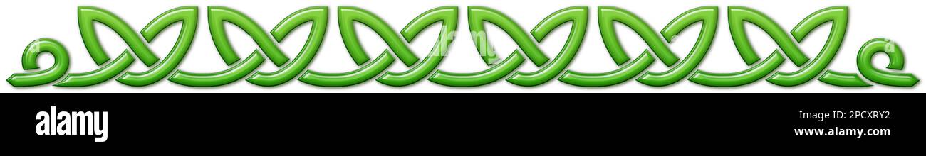 Linear border made with Celtic knots for use in designs for St. Patrick ...